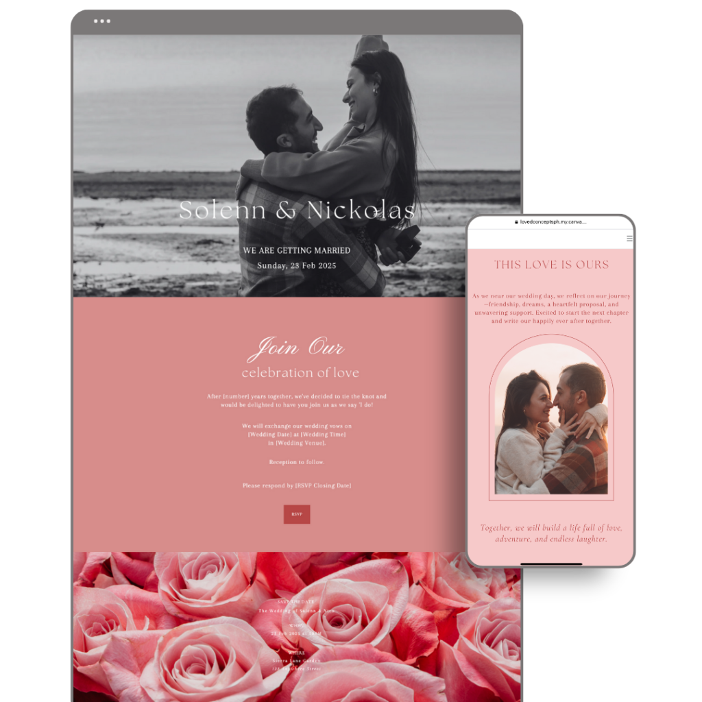 Romantic Wedding Website - Love, D. Concepts