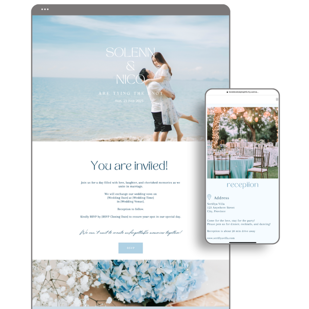 Azure Wedding Website - Love, D. Concepts